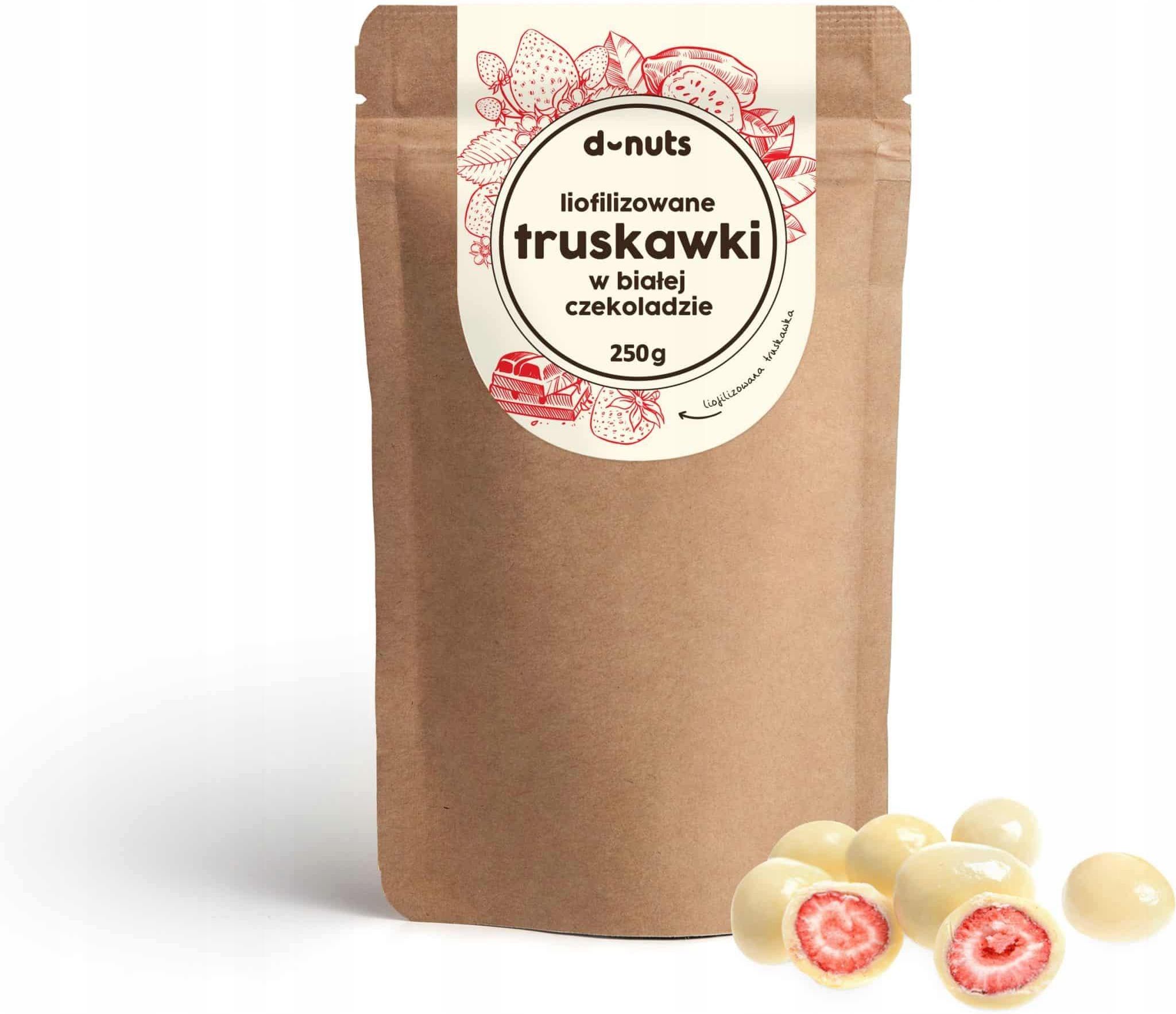 D-Nuts Liofilizowane Truskawki W Białej Czekoladzie 250g - Ceny i ...