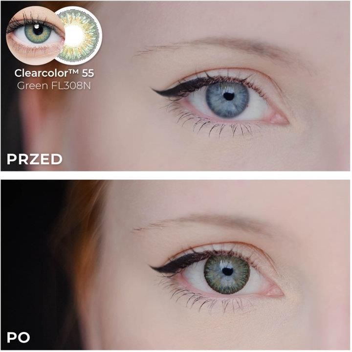 Soczewki CLEARLAB CLEARCOLOR 55 GREEN KOLOROWE SOCZEWKI KONTAKTOWE 2 ...