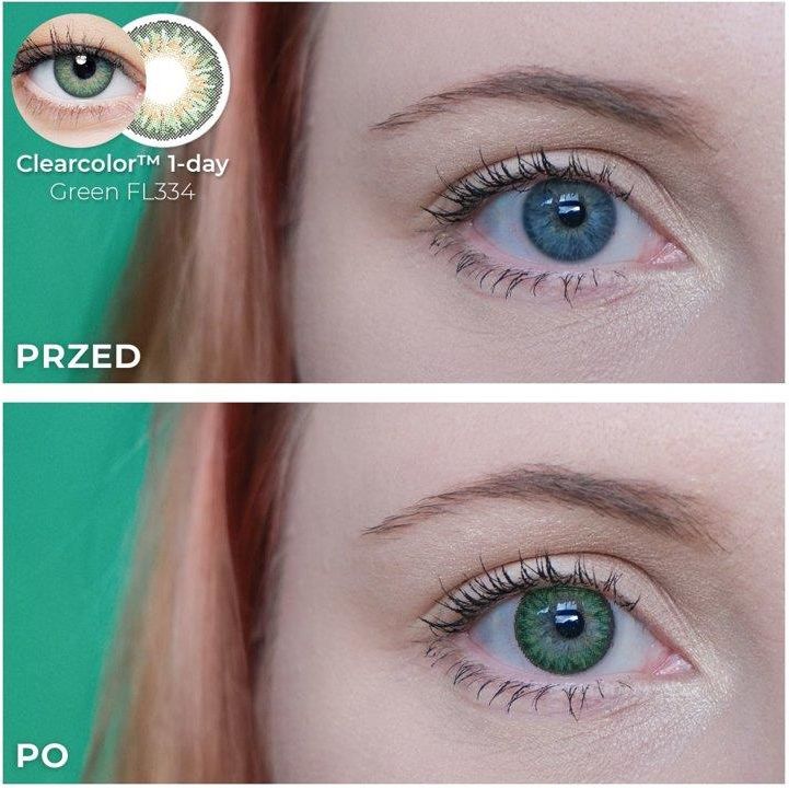 Soczewki CLEARLAB CLEARCOLOR 1-DAY GREEN KOLOROWE SOCZEWKI KONTAKTOWE ...