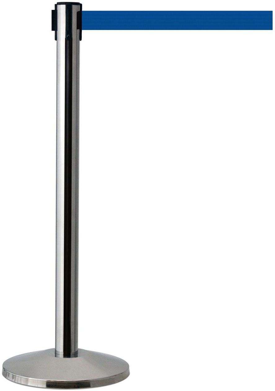 Słupek TENSATOR QueueWay - srebrny, z niebieską taśmą 2,3m - Ceny i ...