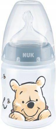 NUK First Choice+ ze wskaźnikiem temperatury Disney Kubuś Puchatek, smoczek silikonowy 150ml 0 ...