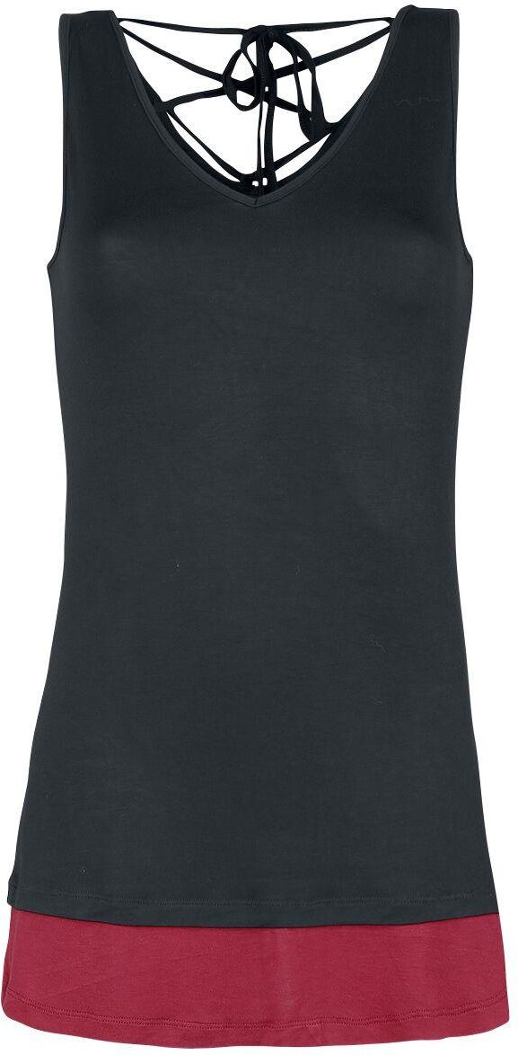 Black Premium by EMP - Black/Red Top in Layered Look with Lace-Up - Top ...