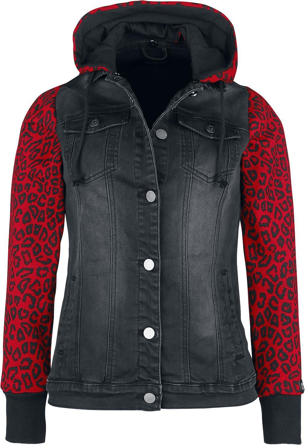 Rock Rebel by EMP - Black/Red Between-Seasons Jacket with Animal Print ...
