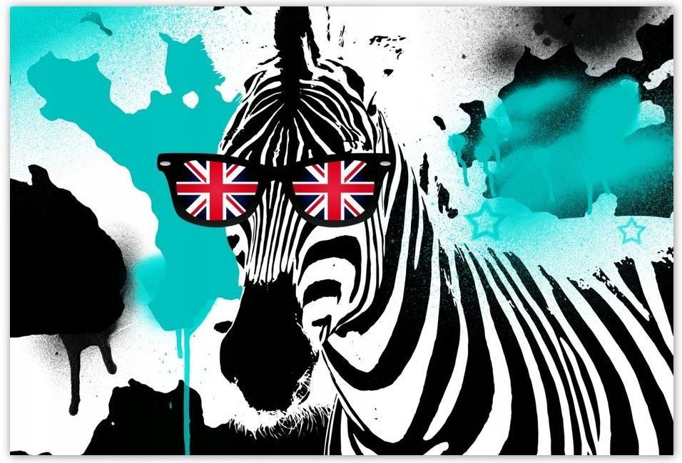 Fototapeta 200x135 Zebra Punk Star Turkus - Opinie i ceny na Ceneo.pl
