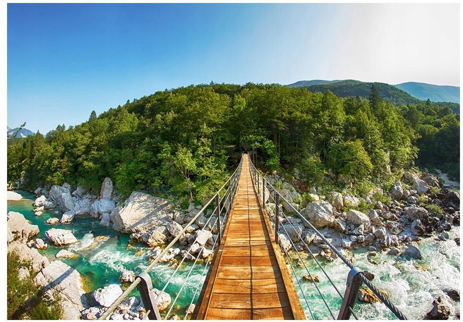 Fototapeta 3D most góry rzeka 368x254 F00859 - Opinie i ceny na Ceneo.pl