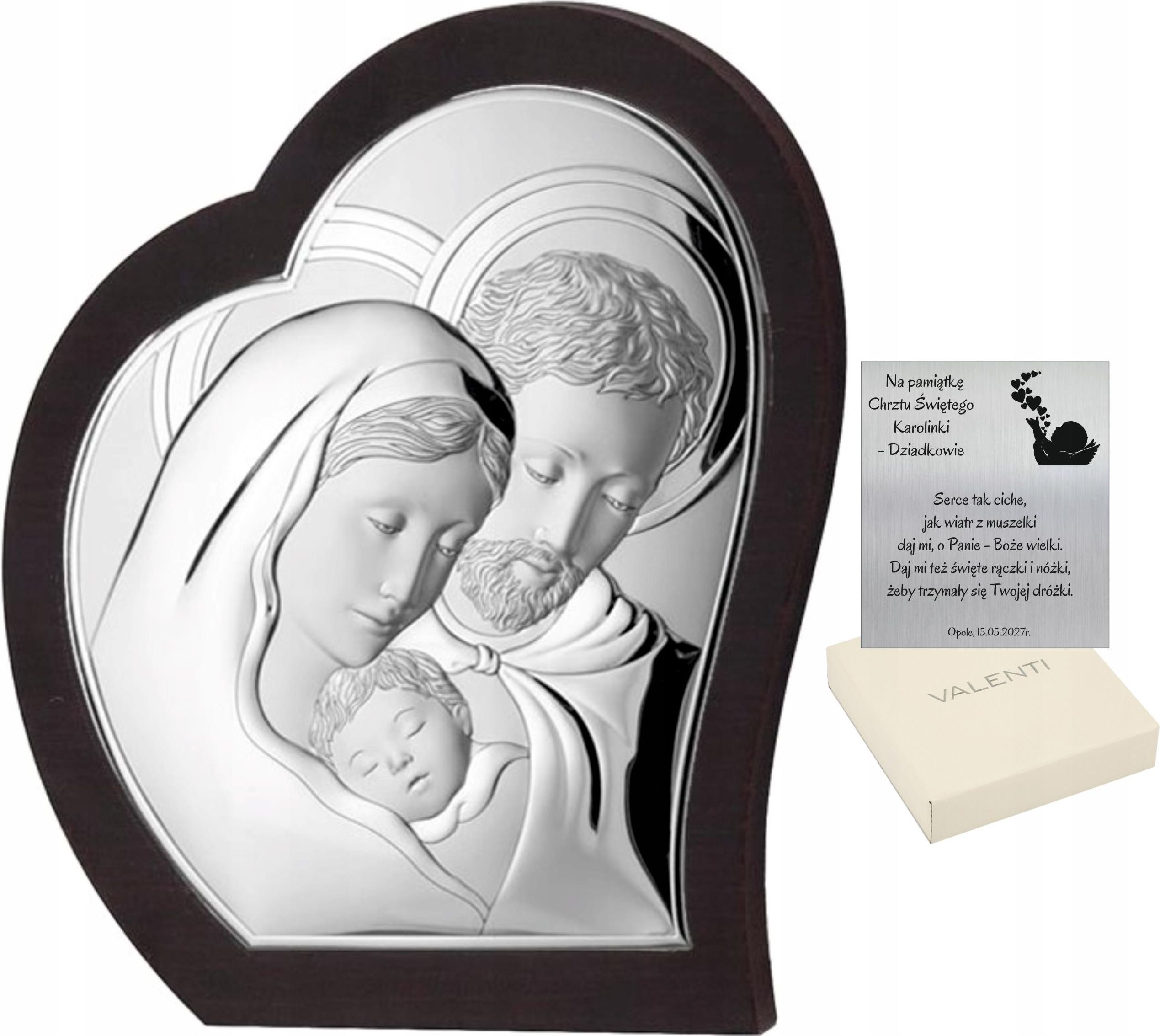 Obraz Srebrny Święta Rodzina Ślub Chrzest Grawer - Ceny i opinie - Ceneo.pl