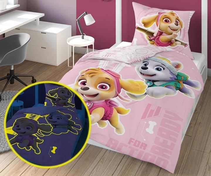 Pościel Fluo Świecąca W Ciemności Psi Patrol 140 X 200 . Detex Pp 18 ...