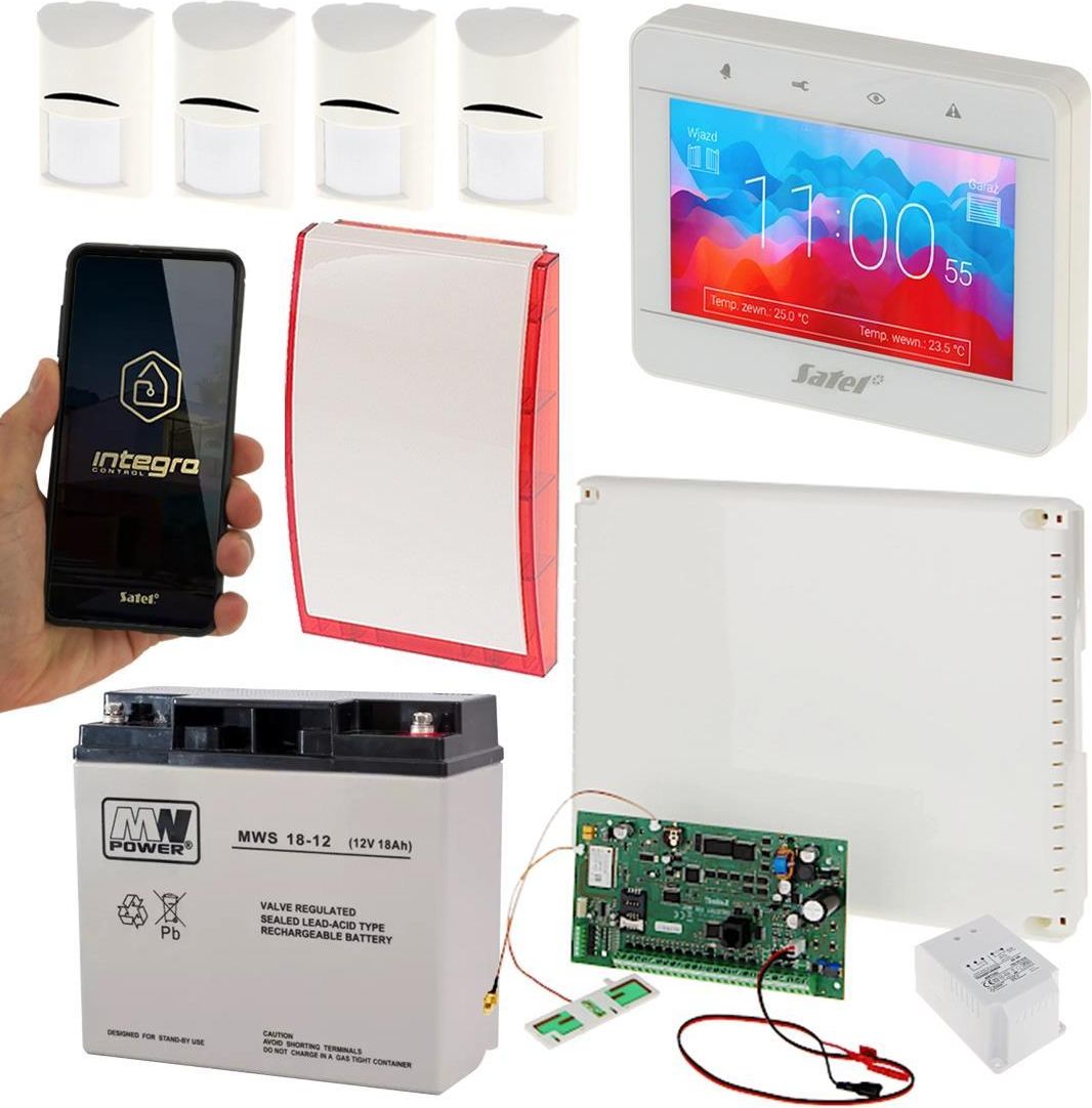 Zestaw alarmowy Satel Alarm INTEGRA 128 WRL na 4 czujki ...