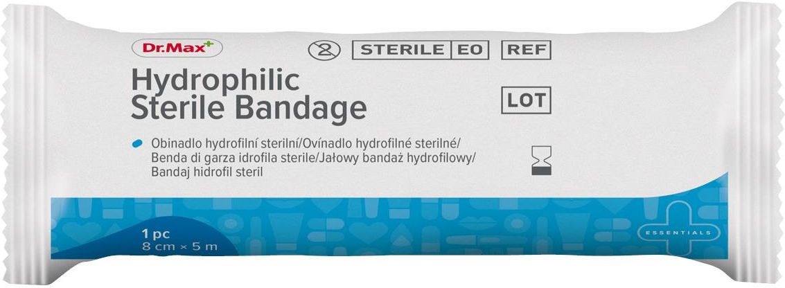 Dr.Max Pharm Hydrophylic sterile bandage, jałowy bandaż hydrofilowy 8cm ...