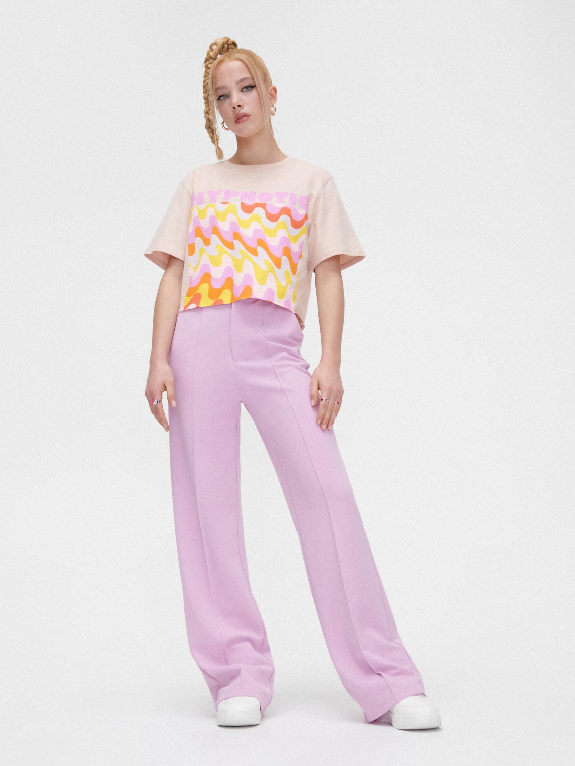 Cropp - Fioletowe spodnie z szeroką nogawką - Fioletowy - Ceny i opinie ...