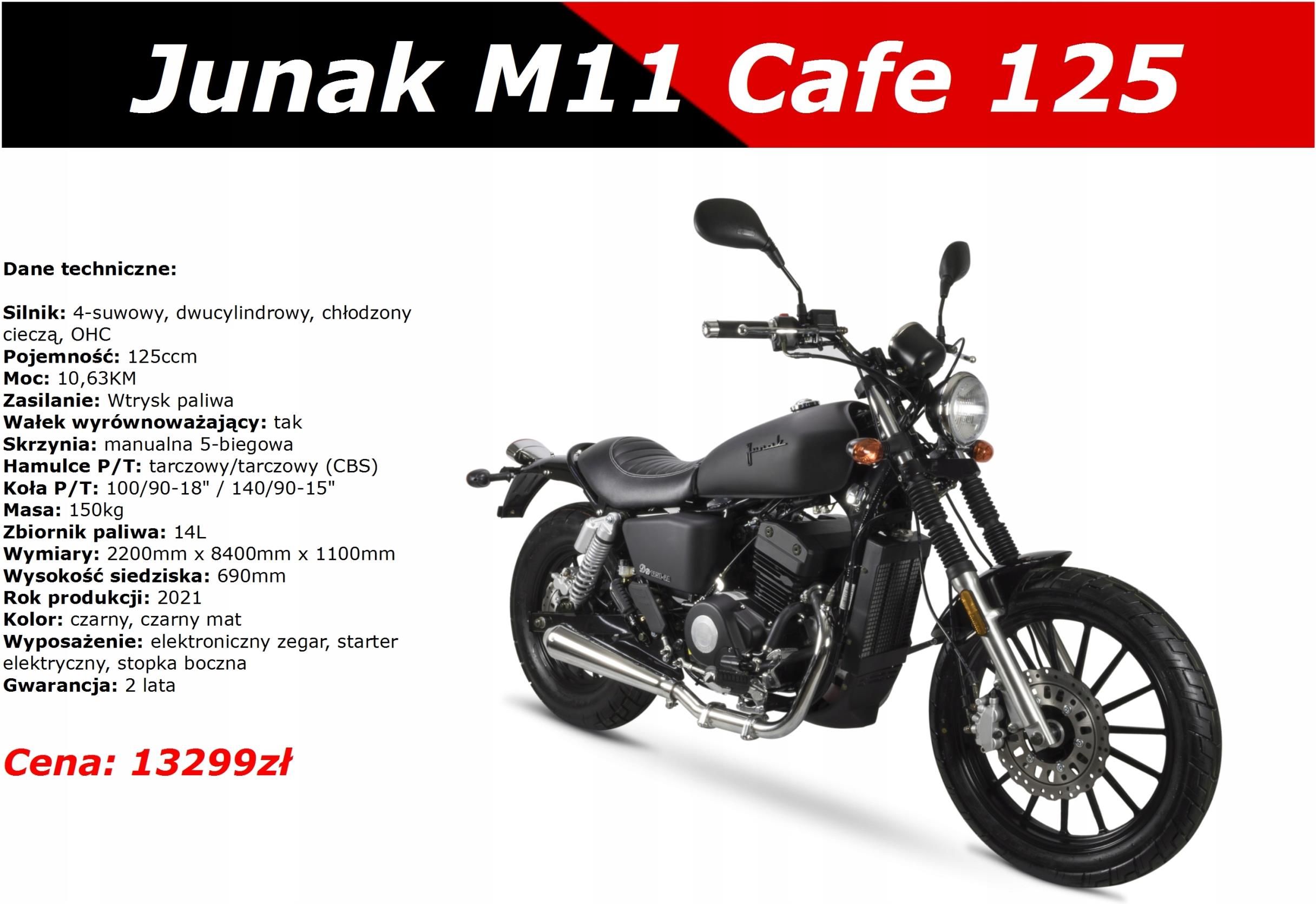 MOTOCYKL JUNAK M11 CAFE 125CM RATY DOSTAWA - Opinie i ceny na Ceneo.pl