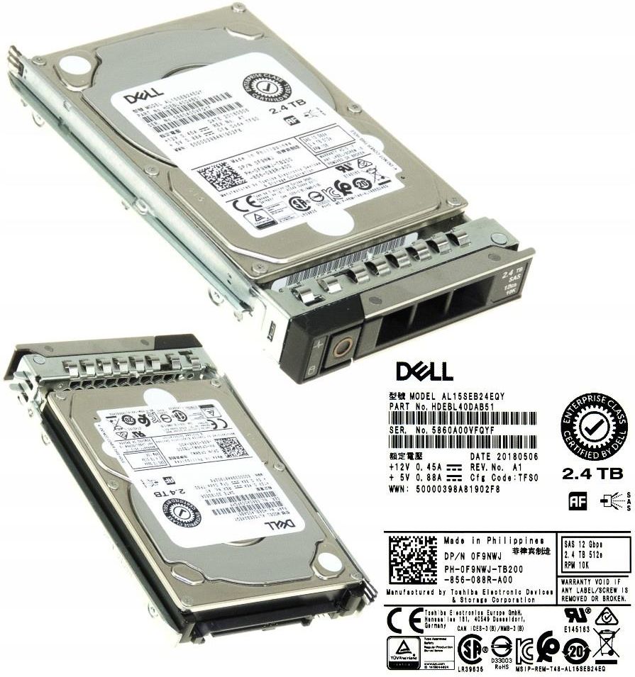 Dysk serwerowy Dell 2.4Tb 10K Sas 12Gbs 2.5'' Al15Seb24Eqy (0F9NWJ ...