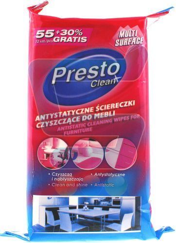 Presto Clean Uniwersalne Ściereczki Czyszczące Do Mebli 55 szt i 17 szt ...