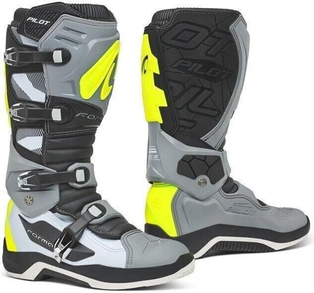 Buty motocyklowe Forma Boots Pilot Szary-Biała-Yellow Fluo - Opinie i ...