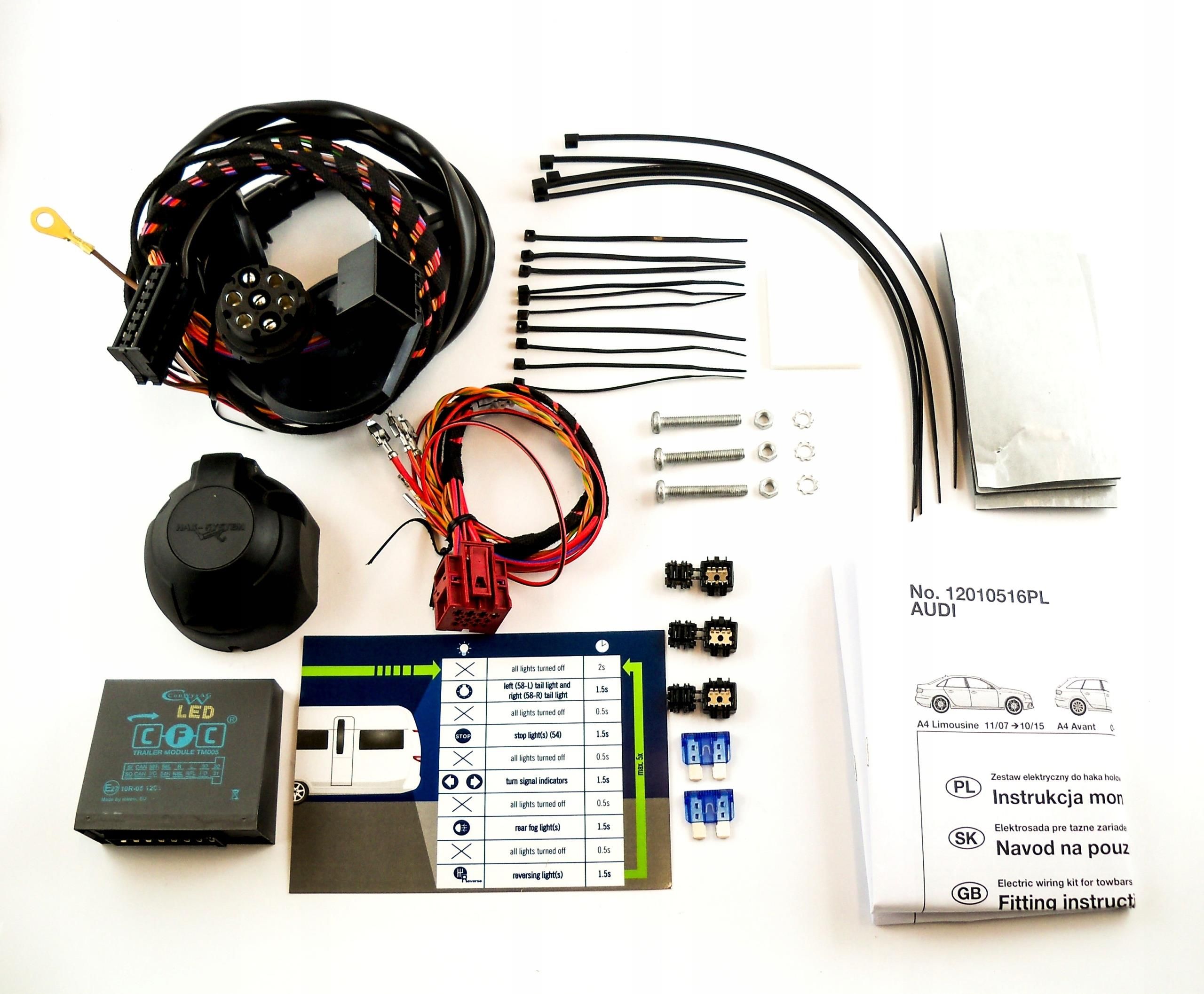 Hak holowniczy Hak-System Dedykowana Wiązka 7 Pin Do Audi Q5 8R 09.2008 ...