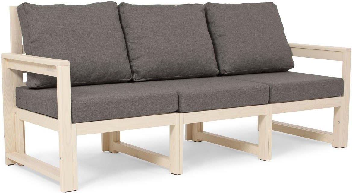 Edomator.Pl Drewniana Sofa Modułowa Malta 3-Osobowa Biały Grafit ...