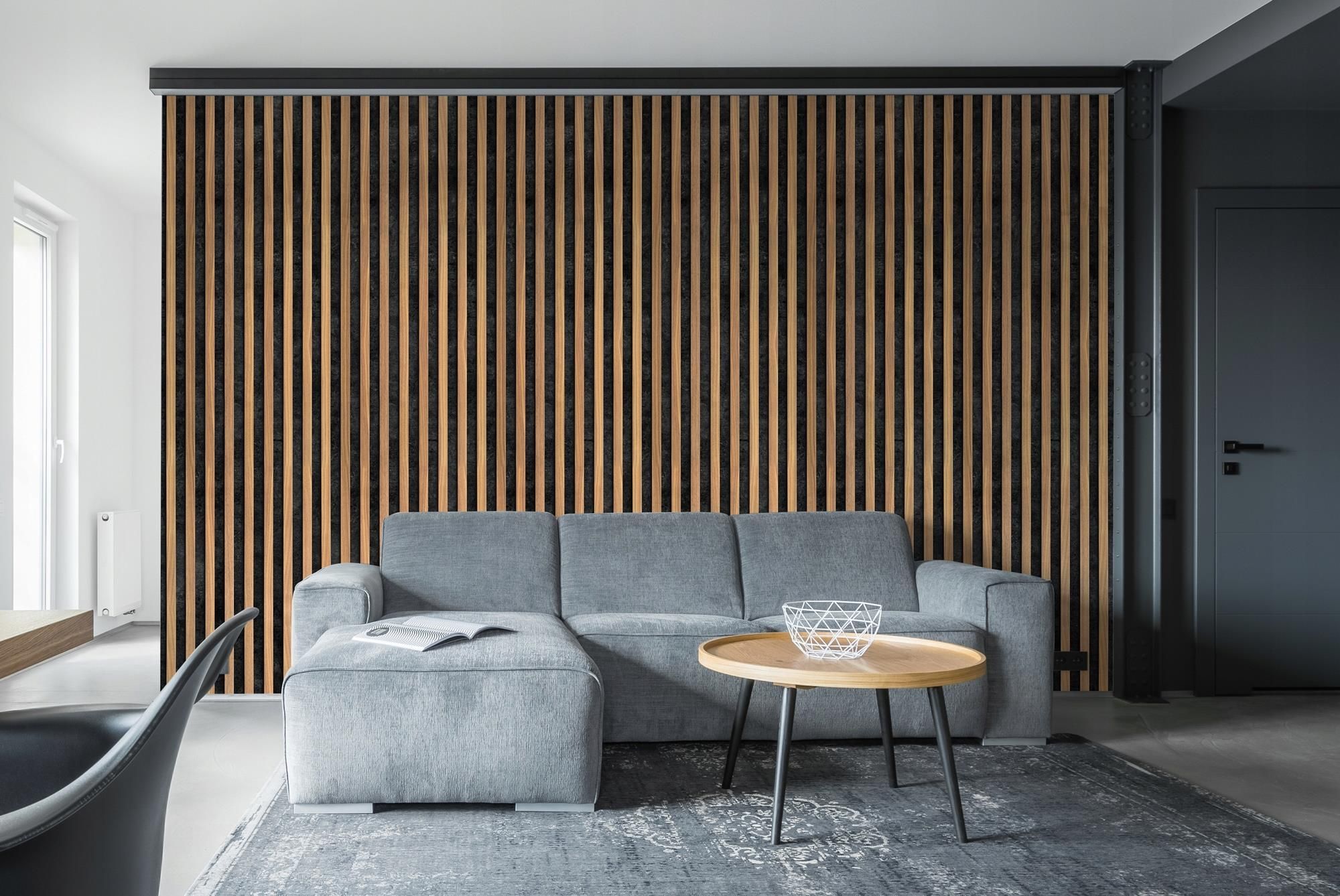 Wallswork Tapeta Lamele Lamelki Drewno Czarny Beton 5290Al - Opinie i ...
