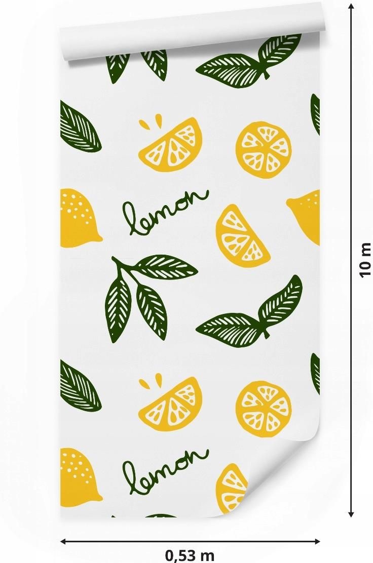 Muralo Tapeta Do Kuchni Owoce Cytryny Liście Napisy Dekor - Opinie i ...