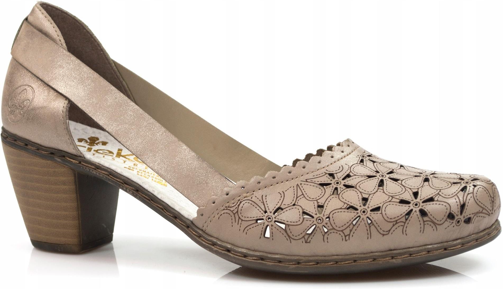 Ażurowe letnie półbuty Rieker skórzane sandały - Ceny i opinie - Ceneo.pl