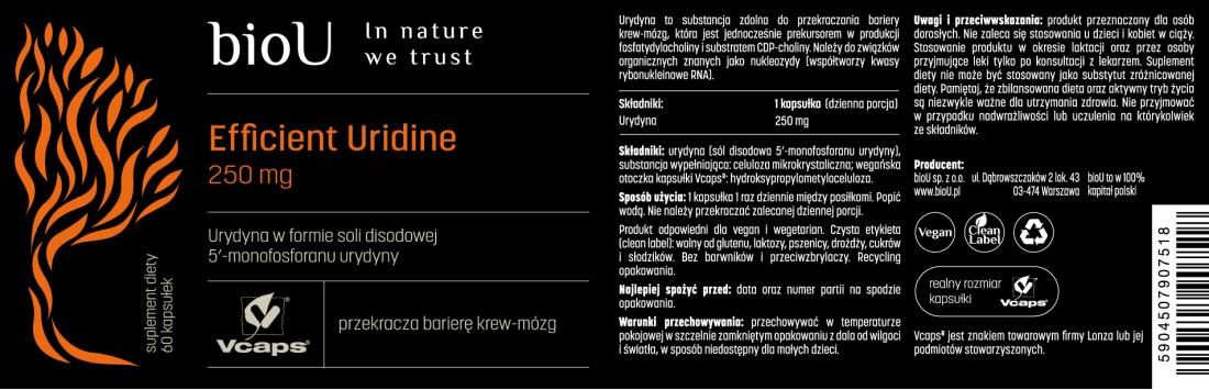 BioU Efficient Uridine (Urydyna, Redukcja stresu, Regeneracja organizmu ...
