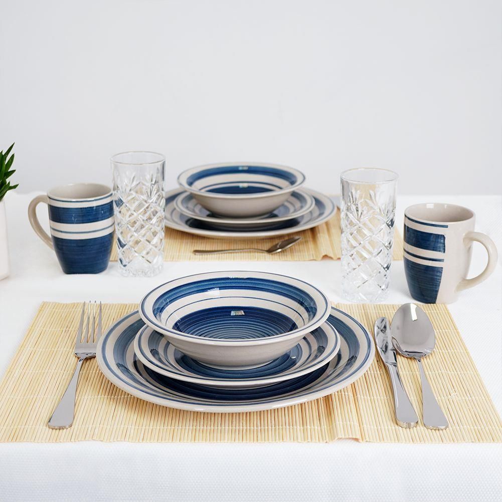 Siaki Collection Zestaw Serwis Obiadowy Ceramiczny Talerz Głęboki ...