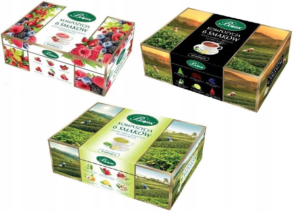 Herbata Biofix Bifix Kompozycja Zielona Czarna Owocowa Mix 3x60szt ...