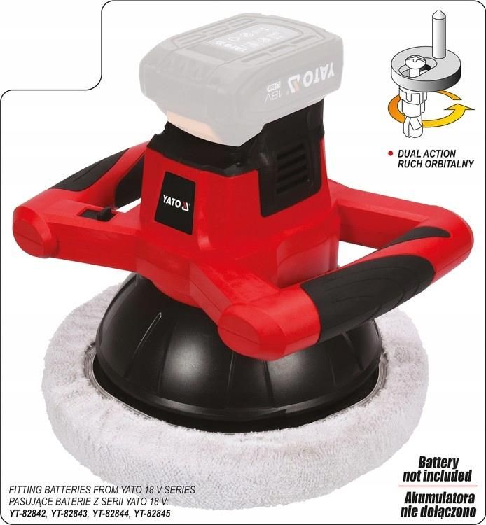 Yato Bezprzewodowa Polerka System 18V 250mm YATOYT82922 - Opinie i ceny na Ceneo.pl