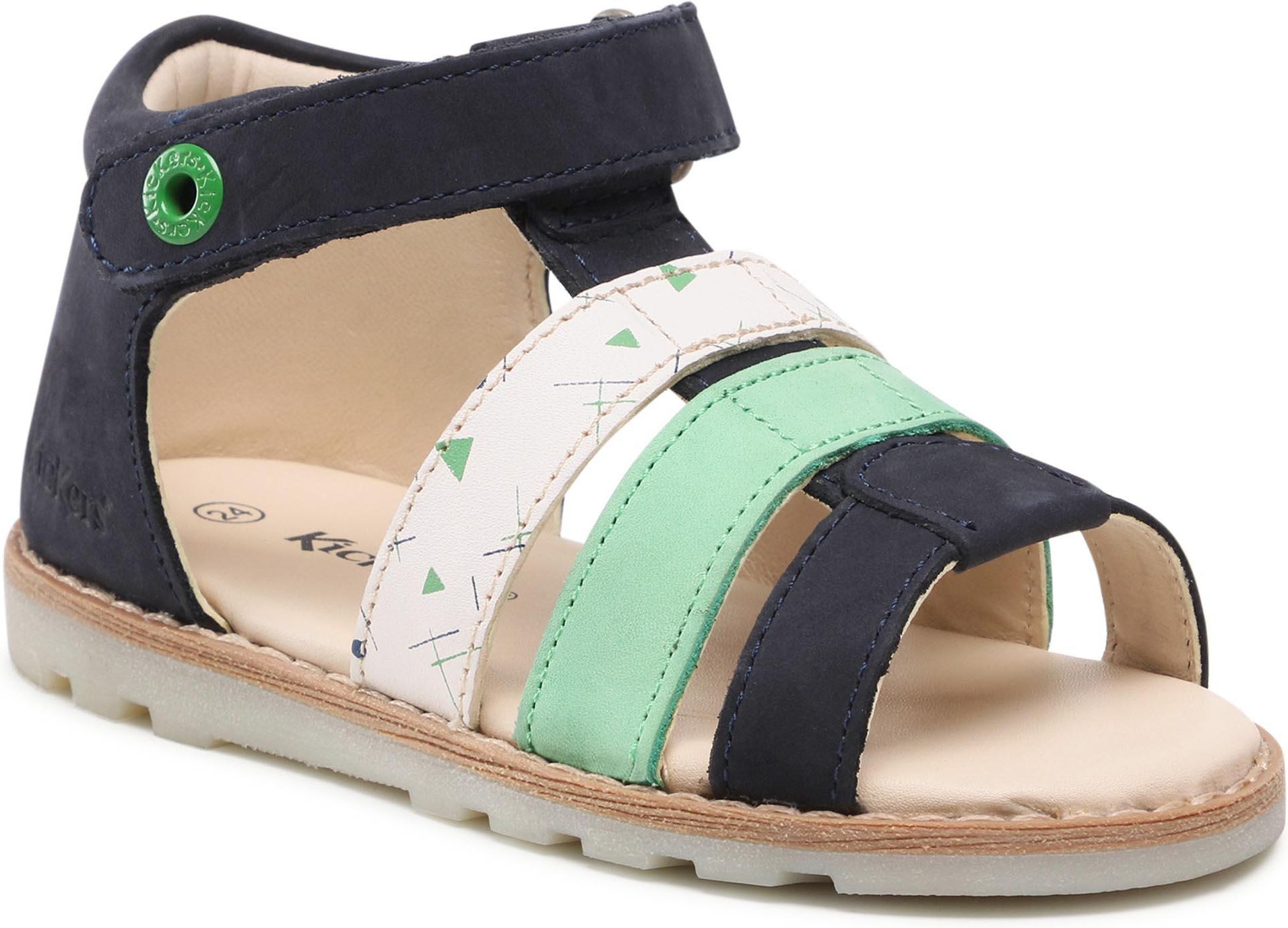 Sandały KICKERS - Noopi 860662-10 Marine Vert Blanc 103 - Ceny i opinie ...