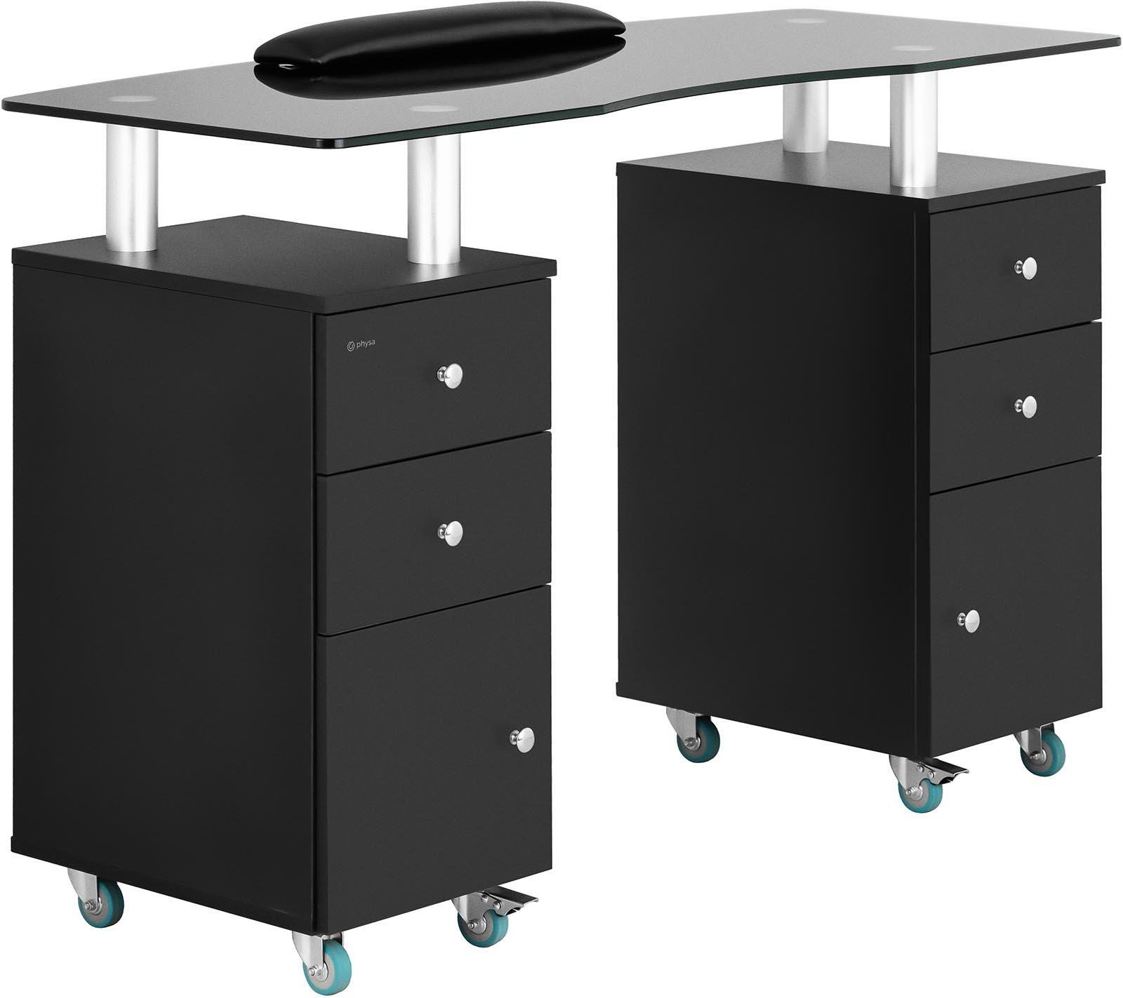 Biurko Do Manicure 1200x515x810mm Czarne 8 Kółek Physa Phy-Mt-5 ...