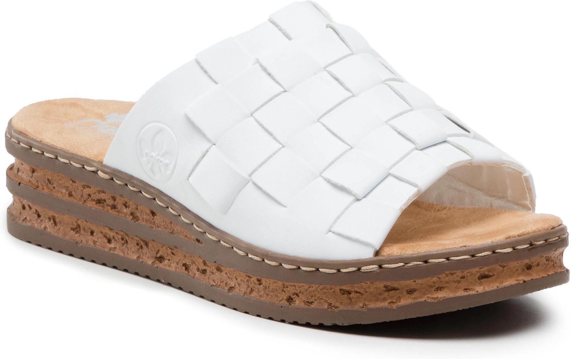 Klapki RIEKER - 62988-80 Weiss - Ceny i opinie - Ceneo.pl