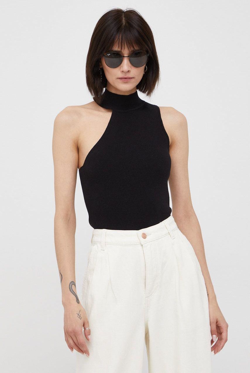 Dkny top damski kolor czarny z półgolfem - Ceny i opinie - Ceneo.pl