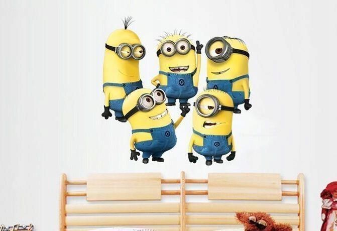 Naklejki na ścianę ścienne Minionki 5 postaci - Opinie i atrakcyjne ...
