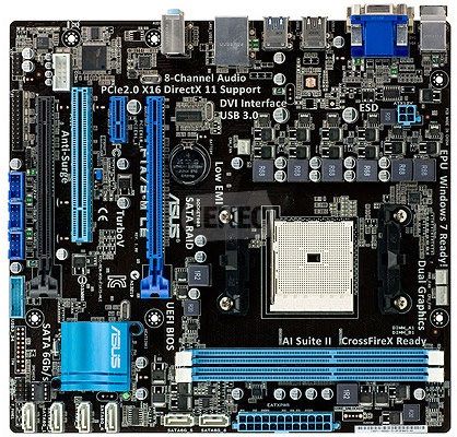 Płyta główna PC ASUS F1A75-M LE AMD A75 Socket FM1 (2xPCX/VGA/DzW/GLAN ...
