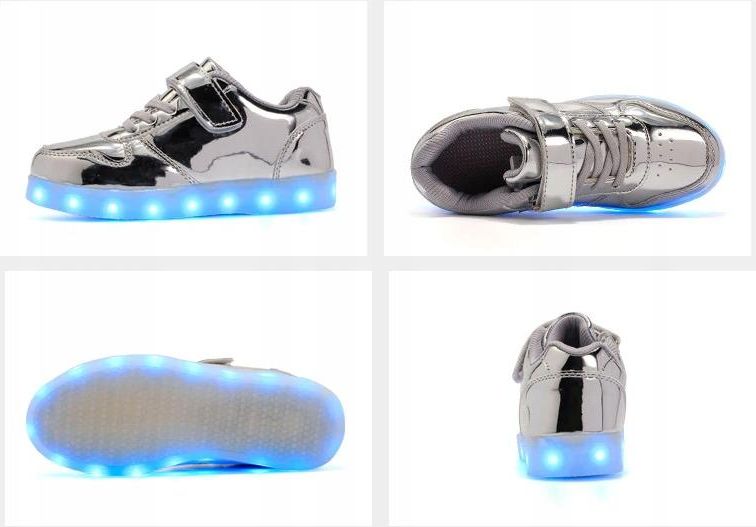 Buty Led Z Podświetleniem Świecące Na Rzep Srebrne - Ceny i opinie ...