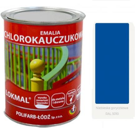 Farba Polifarb Lokmal Emalia Chlorokauczukowa 5l Niebieska Goryczkowa ...