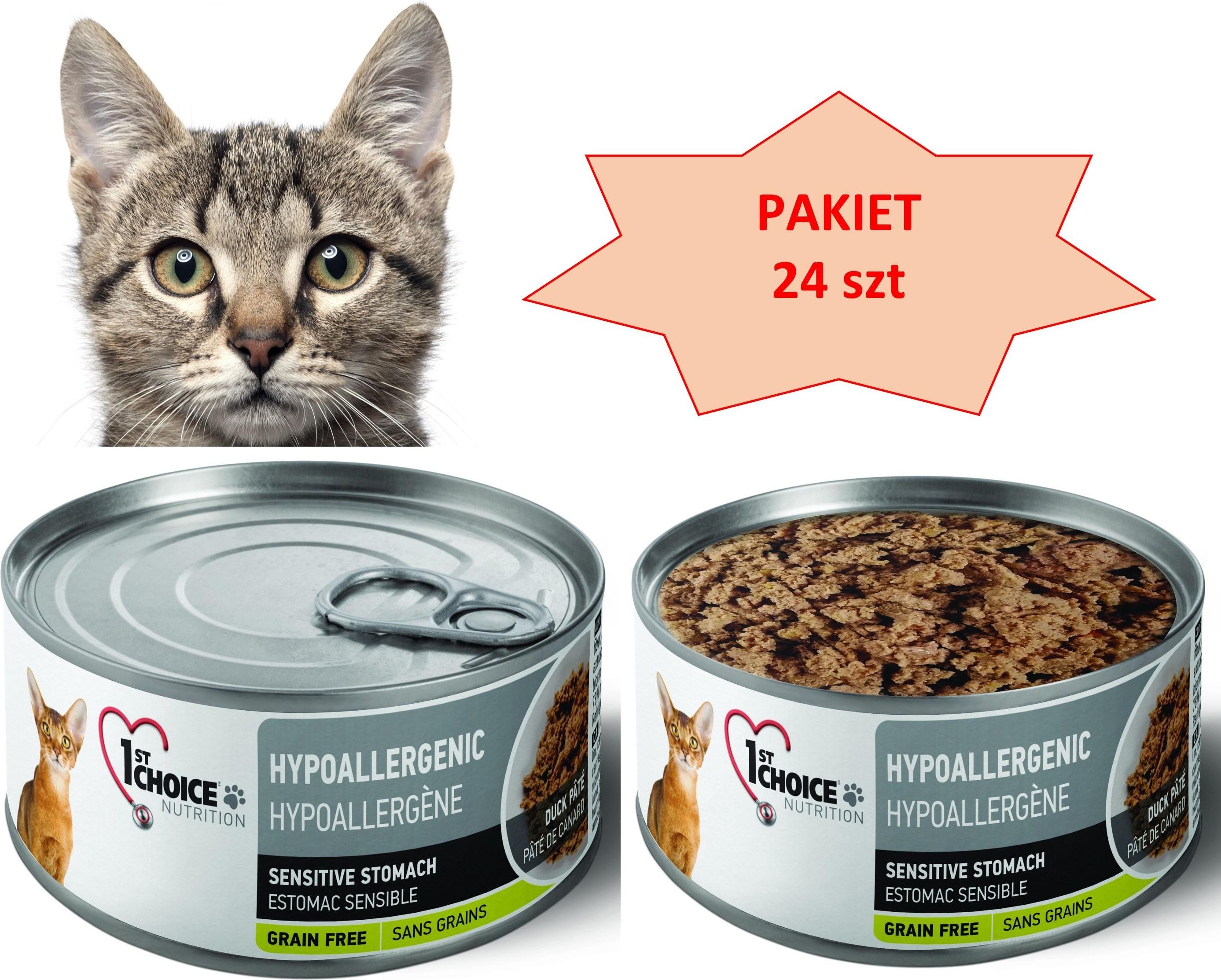Karma 1St Choice Cat Hypoallergenic Puszka Zestaw Mokrych Hypoalergicznych Karm Dla Kota 24X85 ...