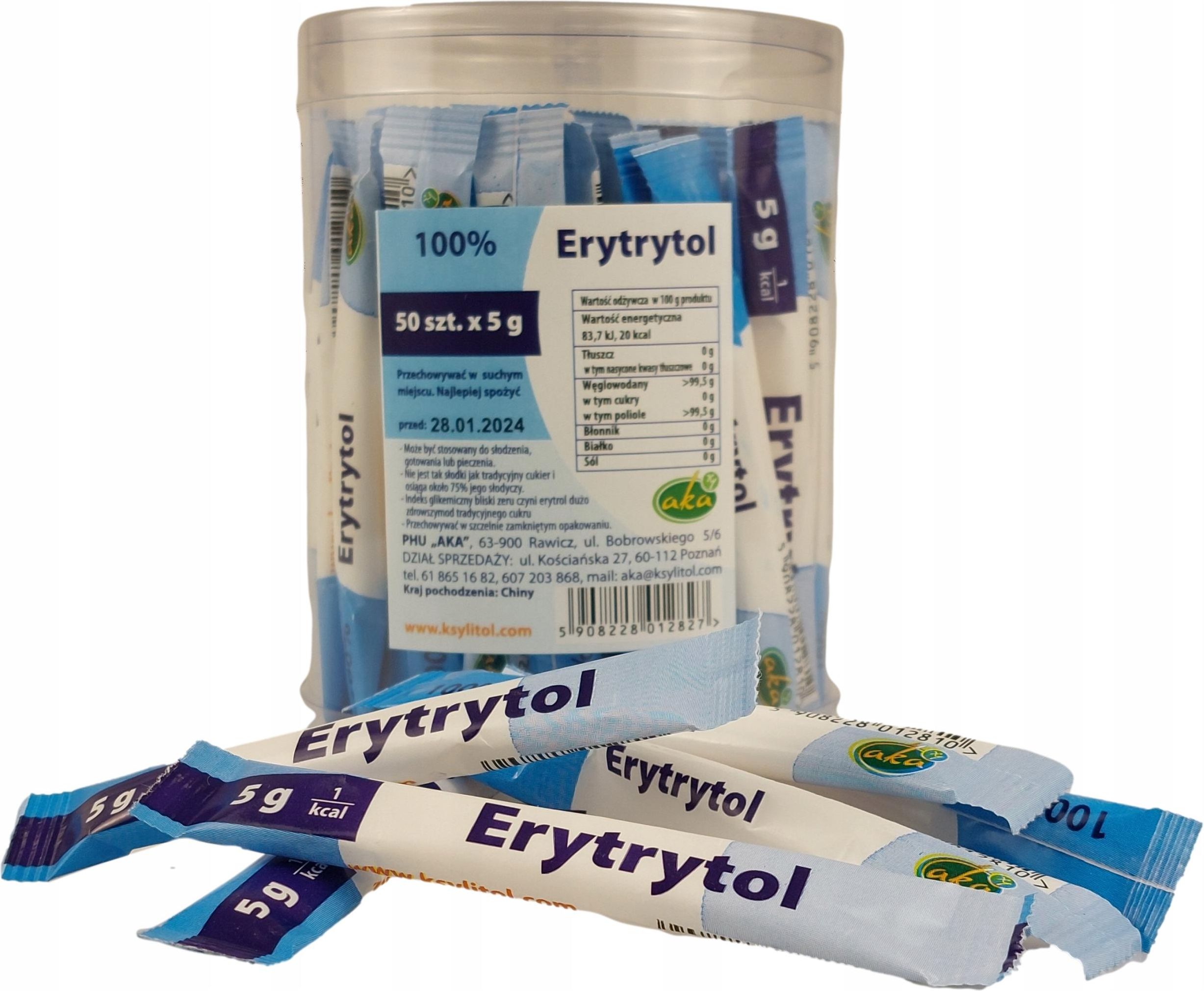 Erytrytol Saszetki 250g (5g x 50 Szt.) Aka - Ceny i opinie - Ceneo.pl
