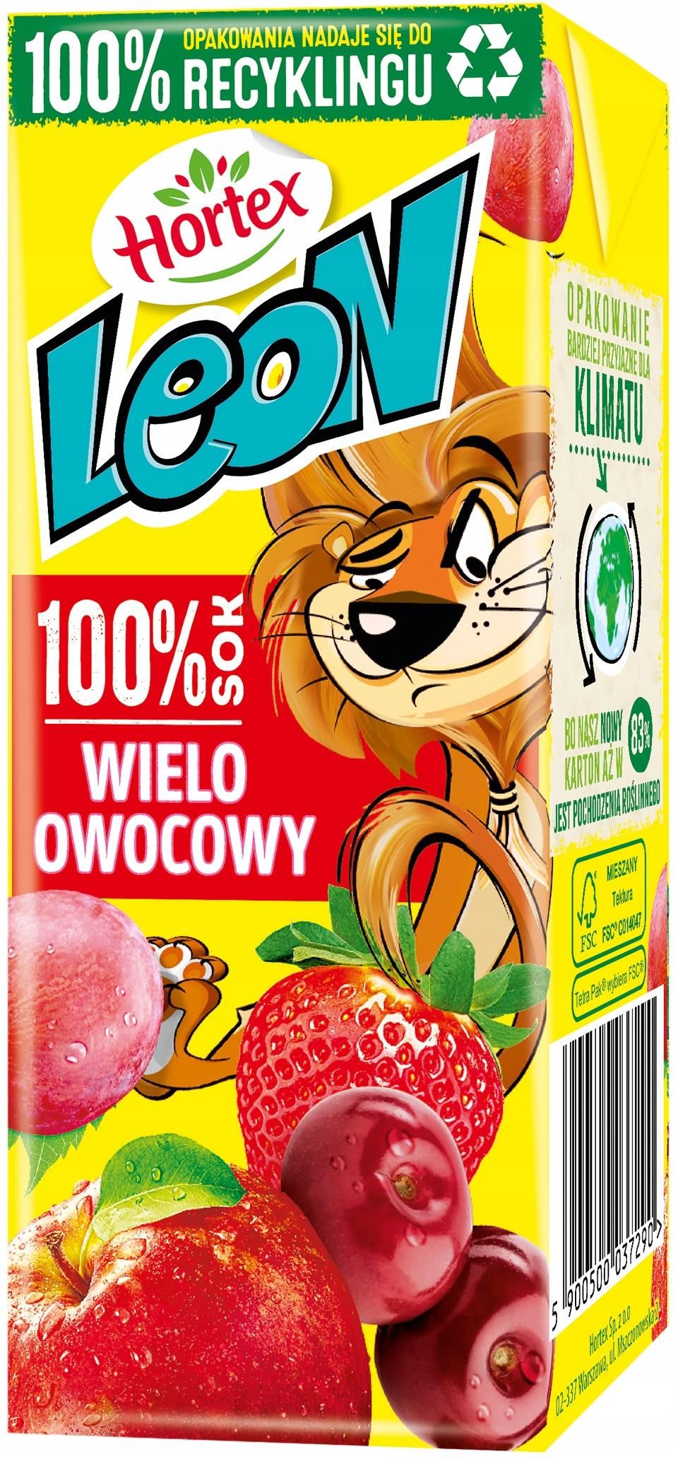 Hortex Sok Leon 100% Wieloowocowy 200ml x 27Szt - Ceny i opinie - Ceneo.pl