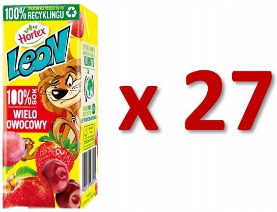Hortex Sok Leon 100% Wieloowocowy 200ml x 27Szt - Ceny i opinie - Ceneo.pl