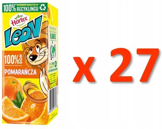 Hortex Sok Leon 100% Pomarańcza 200ml x 27Szt - Ceny i opinie - Ceneo.pl