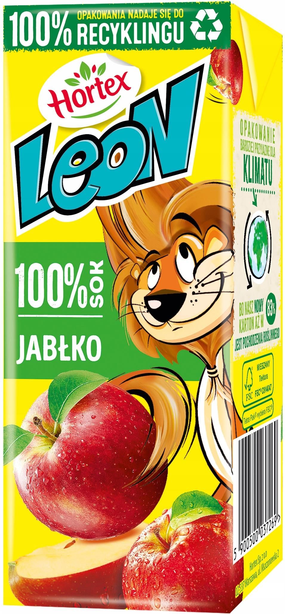 Hortex Sok Leon 100% Jabłkowy 200ml x 27Szt - Ceny i opinie - Ceneo.pl