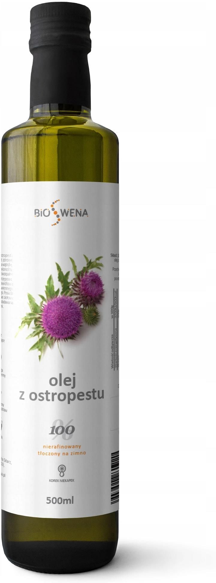 Olej Z Ostropestu 500ml Zimnotłoczony Bioswena - Ceny i opinie - Ceneo.pl