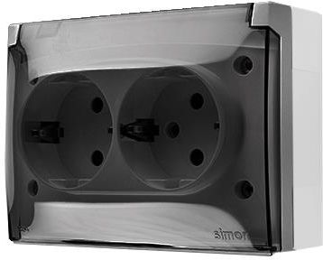 Gniazdo elektryczne Kontakt Simon Gniazdo Podwójne Z Uziemieniem Natynkowe Ip-44 Szary ACGSZ216A ...