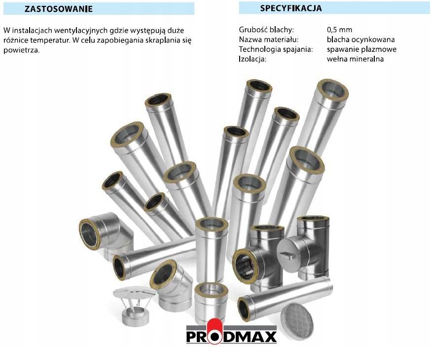 System kominkowy Prodmax Rura Izolowana Ocynk Fi 120/180 0,5 Mb Komin Dś Dpo34120180 - Opinie i ...
