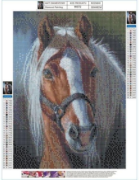 Dk Haft Diamentowy Obraz Mozaika Diamentowa Diamond Painting Dostojny Koń 30X40Cm - Ceny i ...