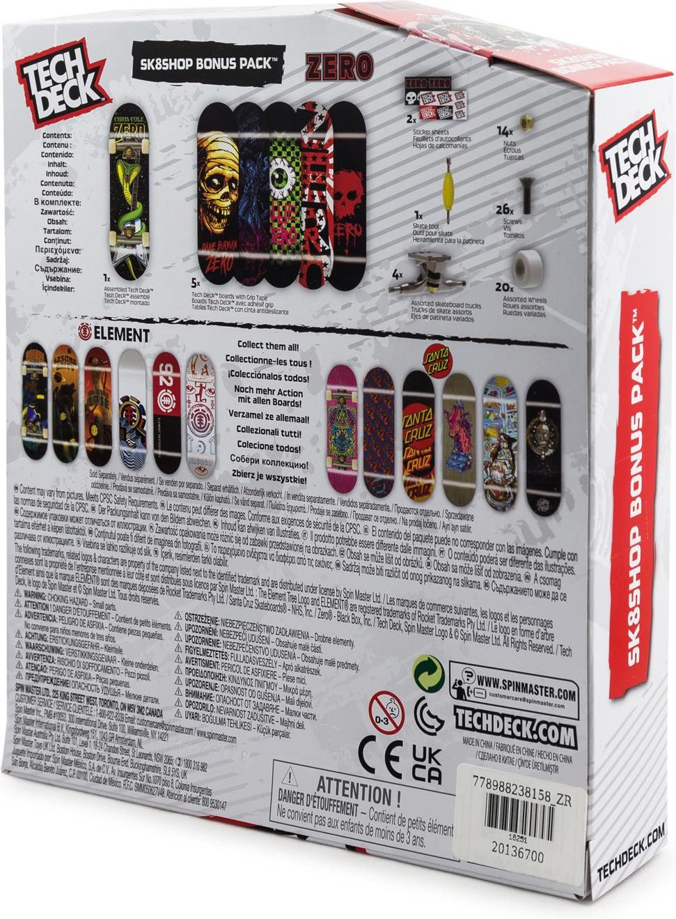 Spin Master Tech Deck 6 Pak Deskorolek Zero Fingerboard Skate - Ceny i ...