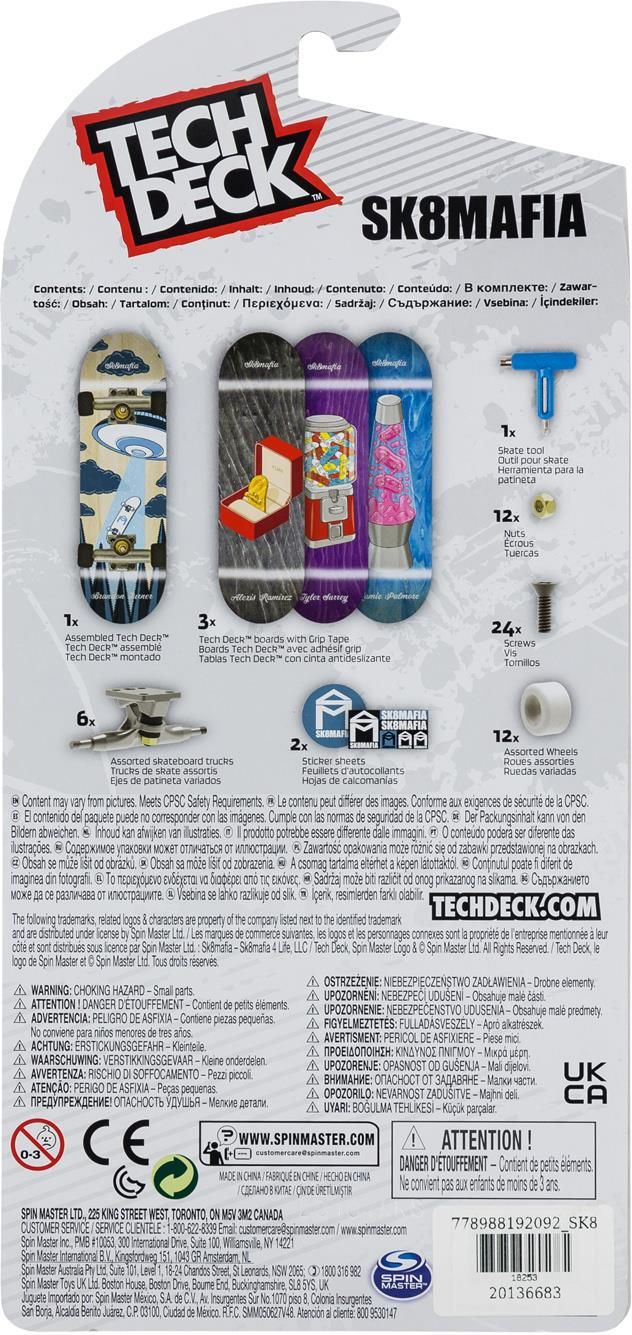 Spin Master Tech Deck 4 Pak Deskorolek Sk8Mafia Fingerboard Skate ...