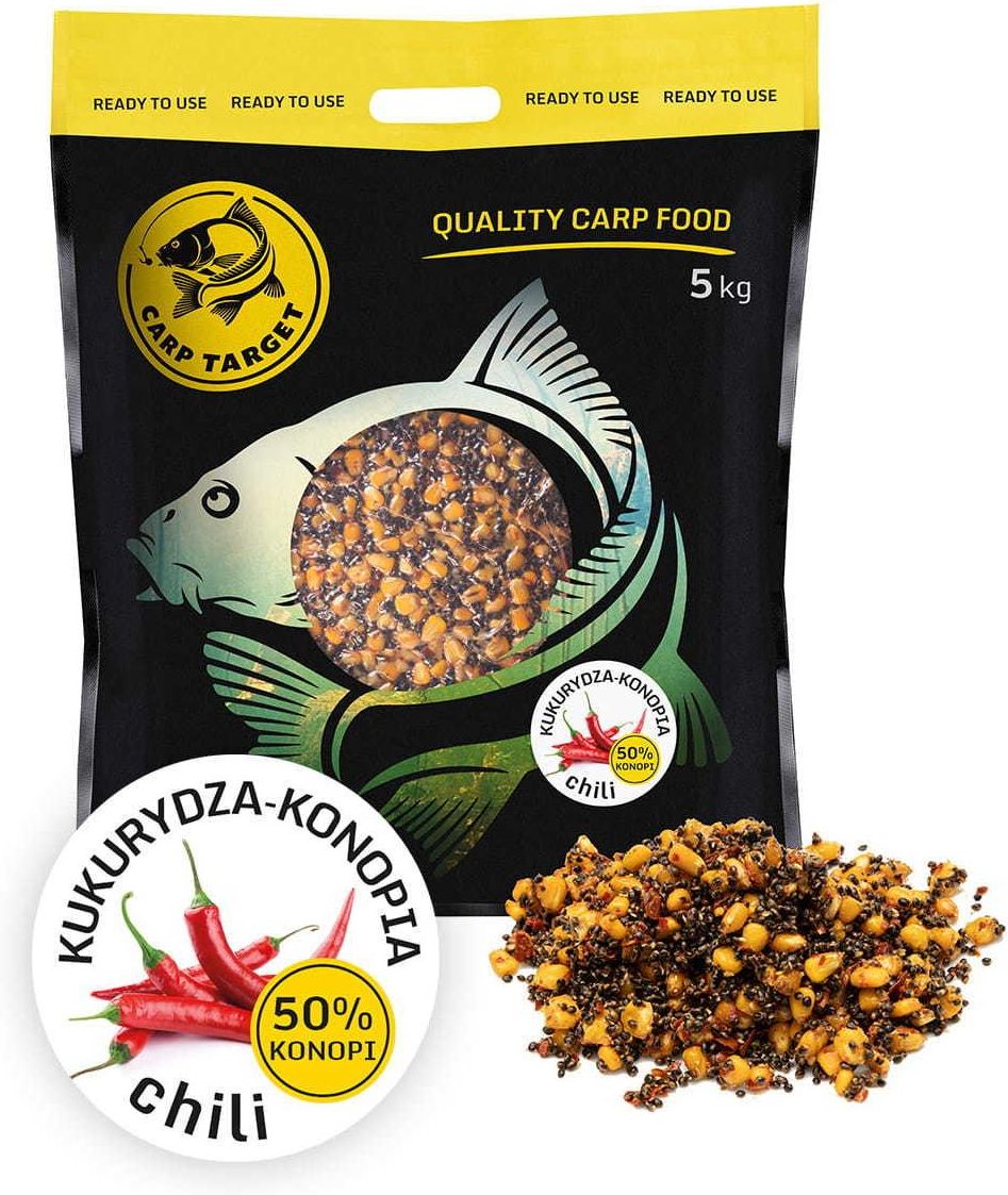 Carp Target Mix Ziaren Wędkarskich Kukurydza Konopia Chili Zanęta 5Kg ...