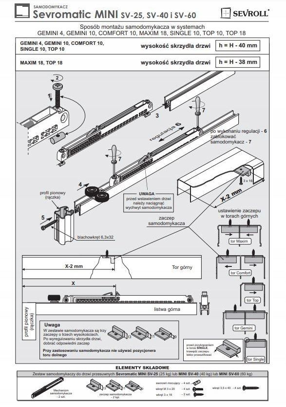 Samodomykacz do drzwi przes Sevromatic Mini SV-60 (20339SV) - Opinie i atrakcyjne ceny na Ceneo.pl