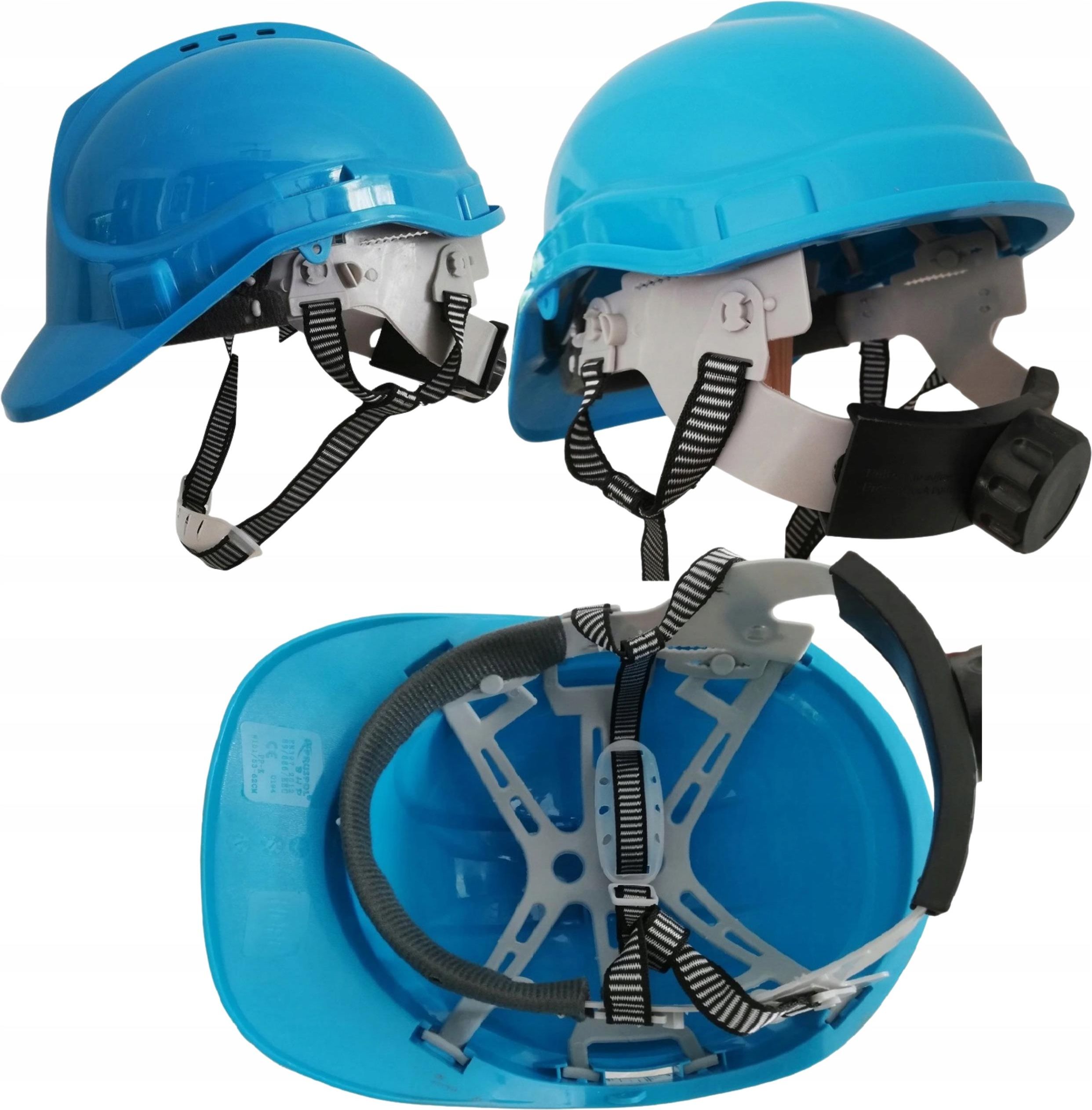 Kask ochronny do pracy Bhp niebieski 4- punktowy - Ceny i opinie - Ceneo.pl